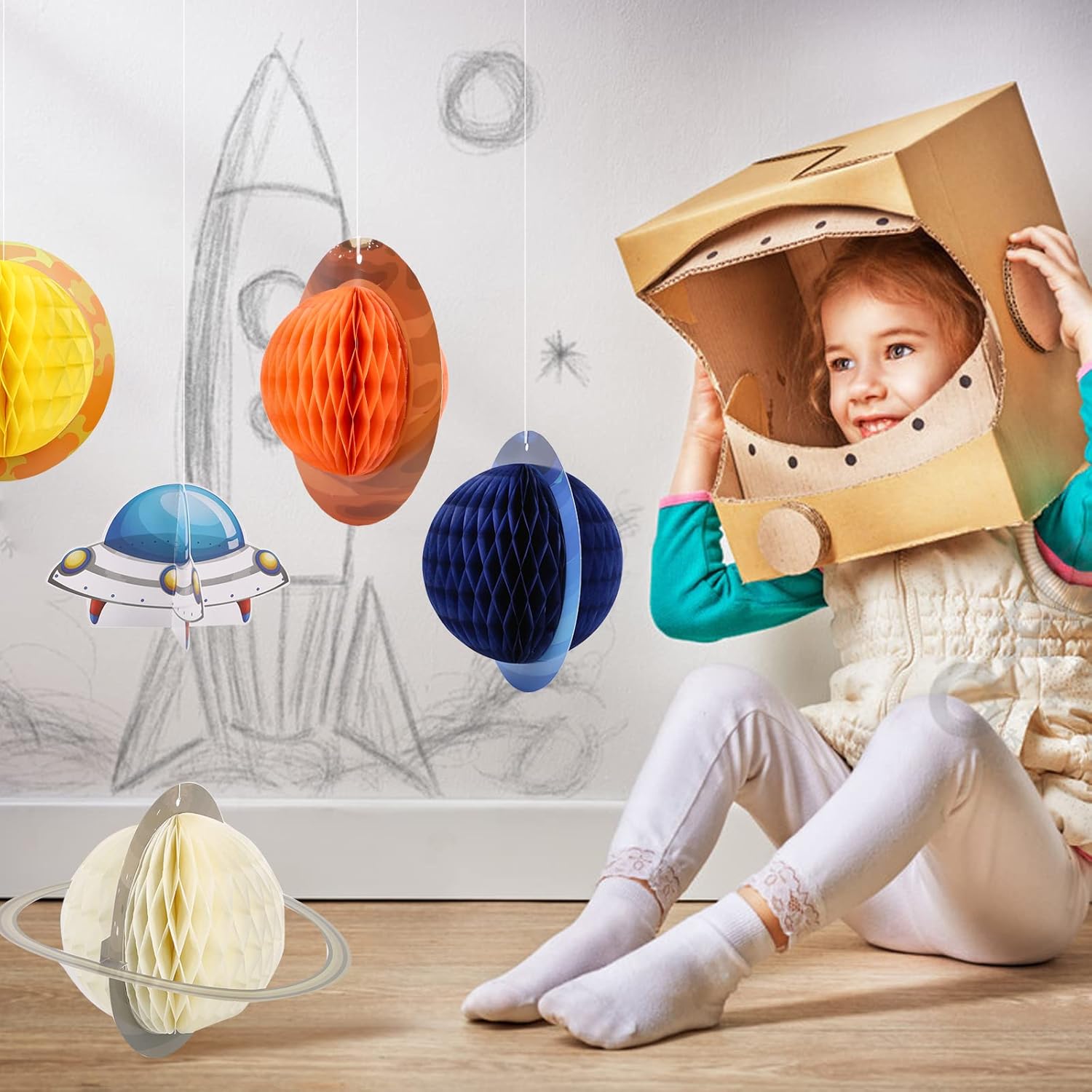 Buy 13 Space Decorations - Hanging Planets Decorations - Solar System ...