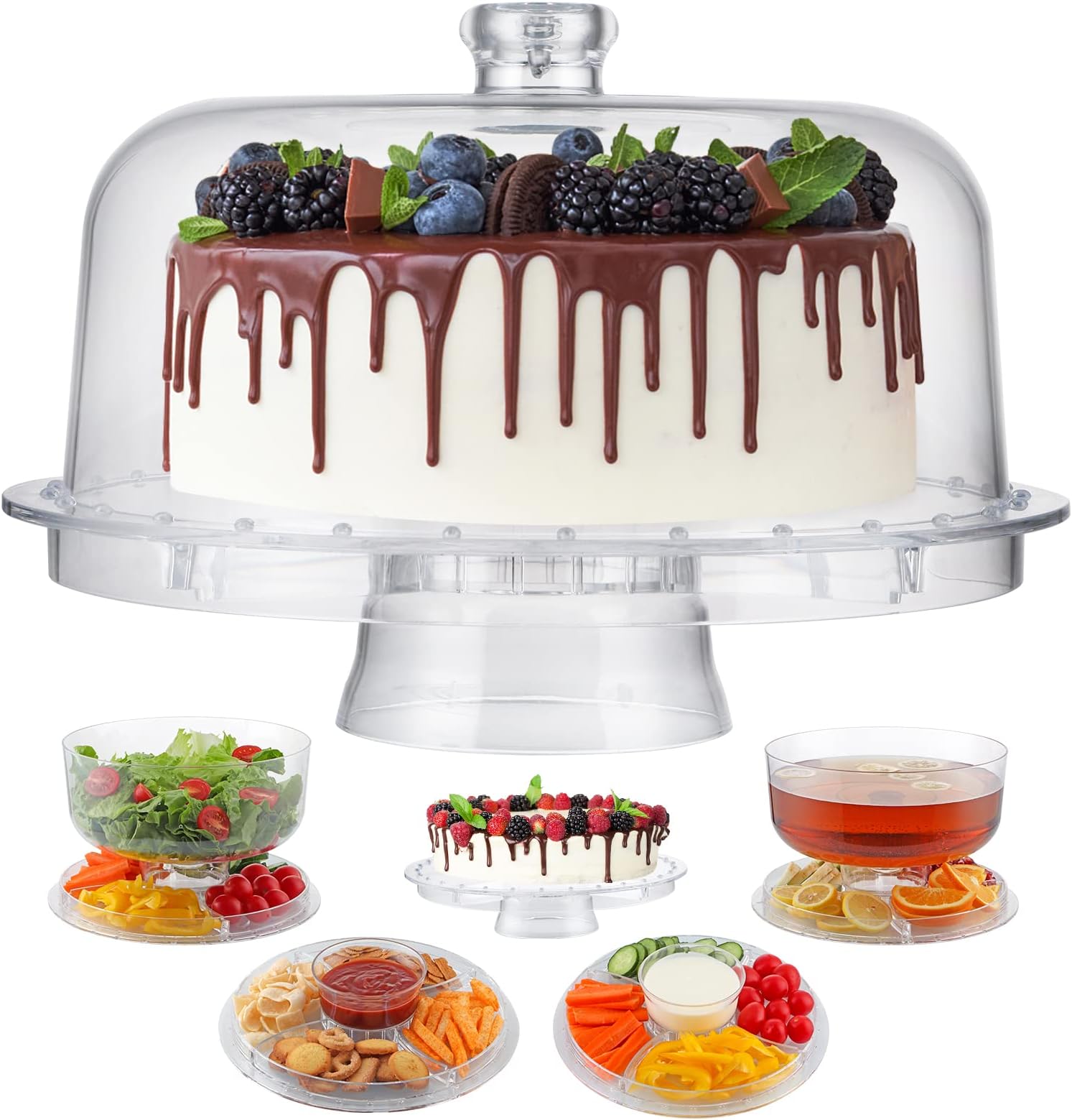 Amazon.com | Anchor Hocking Presence Footed Cake Set with Dome (2 piece ...