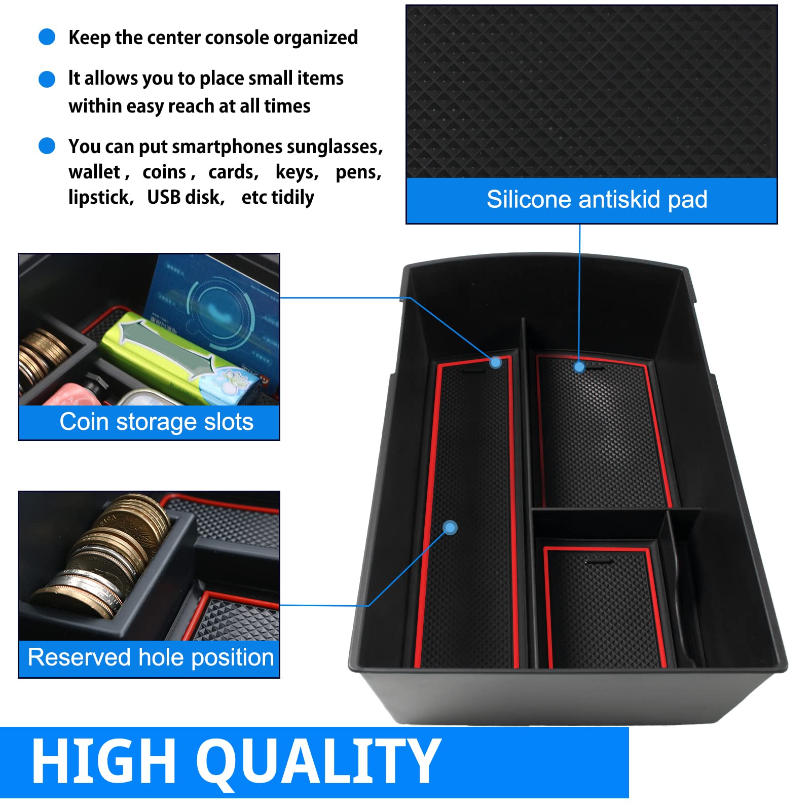 Snapklik.com : For 2024 2025 Subaru Ascent Center Console Organizer Fit ...