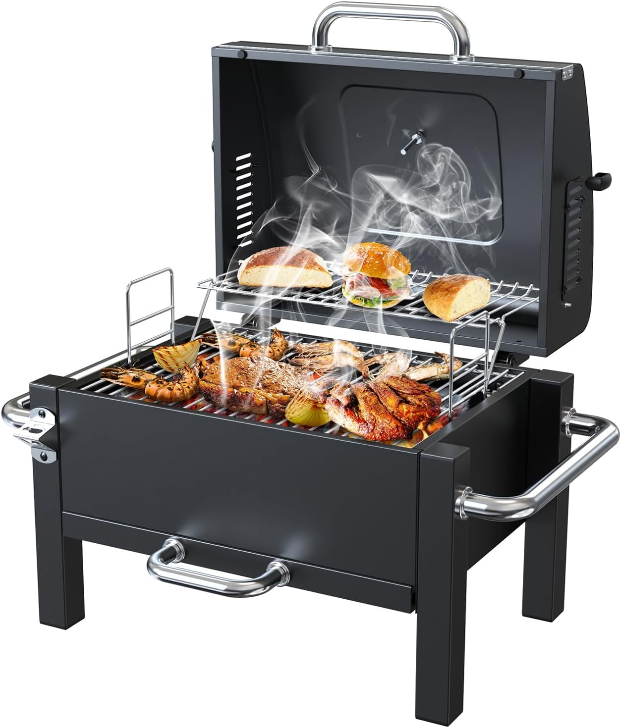 Amazon.com: GasOne Portable Tabletop BBQ Grill - 18-inch, 2-Tiered ...