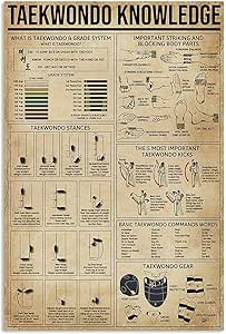 Amazon.com: JIUFOTK Taekwondo Metal Tin Signs Taekwondo Knowledge ...