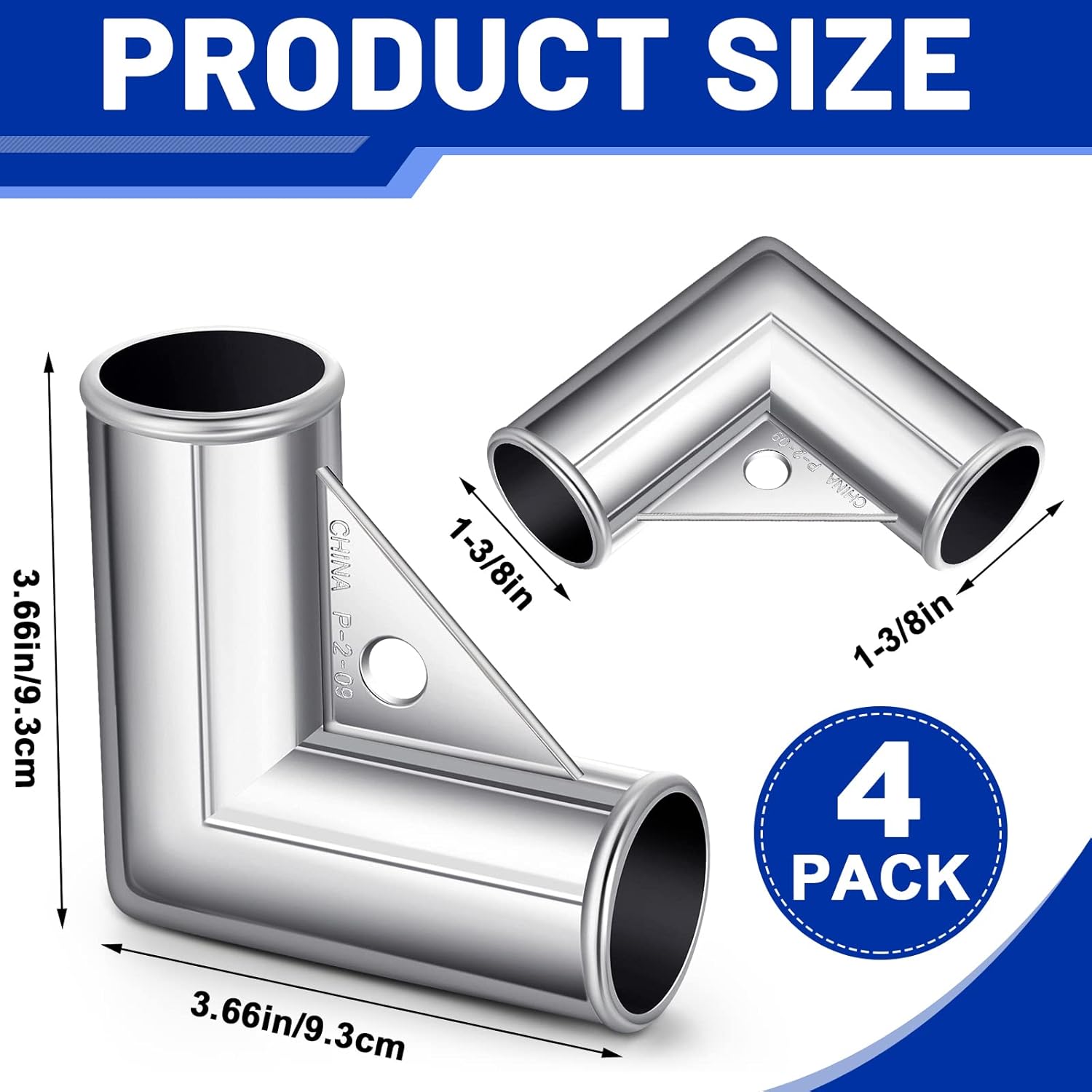 Buy 4 Pack 1-3/8 x 1-3/8 Inch Aluminum Gate Corner Chain Link Fence ...