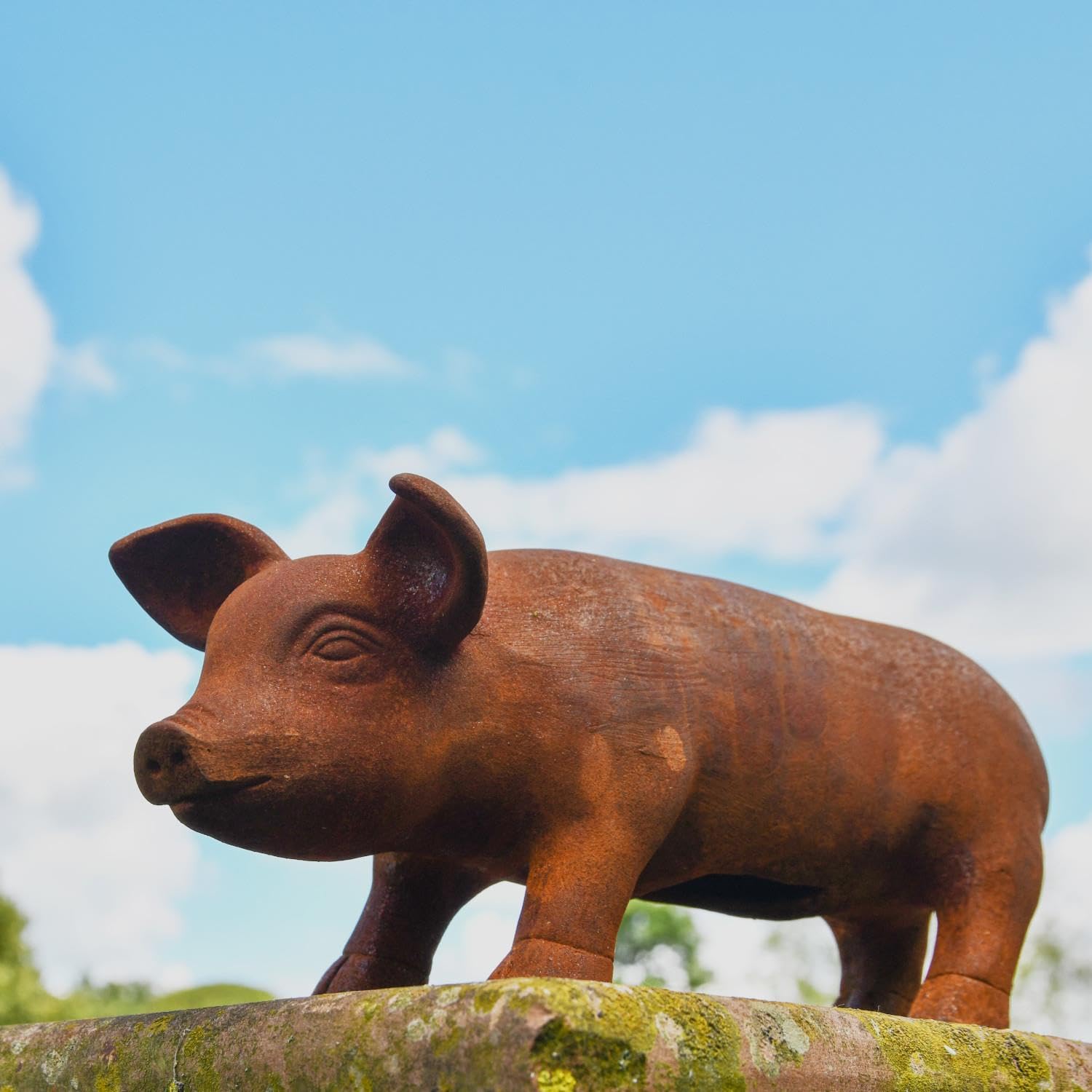 Black Country Metal Works Rustic Cast Iron Pig Sculpture- Medium ...