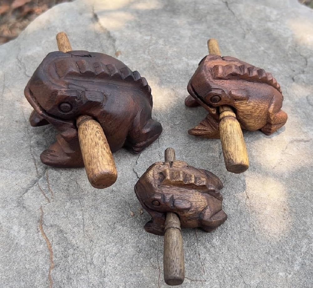 Amazon.com: Percussion Instruments Wooden Frog 3 Pcs Set of 4 Inch Frog ...