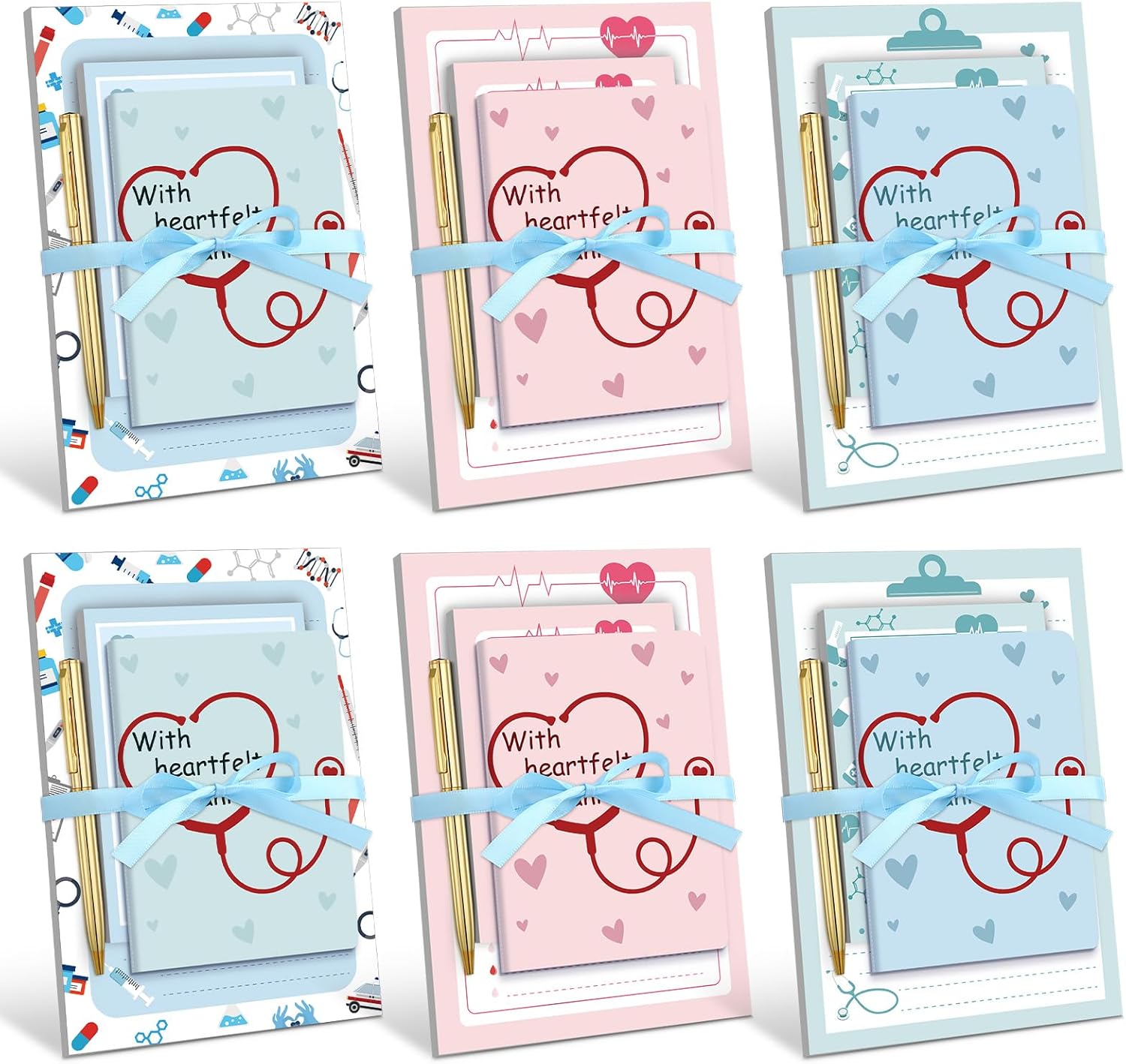 Amazon.com : Jetec 6 Set Nurses Day Notepad Bundle with Pen Bulk ...