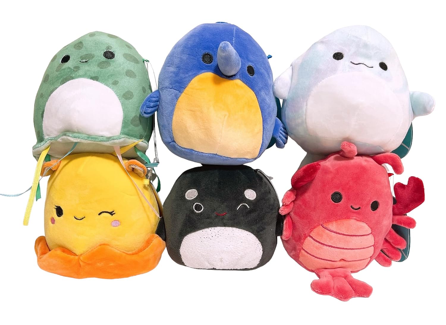Buy Squishmallows Kellytoy Sea Life Squad 5" Mini Set of 6 Plush Doll ...