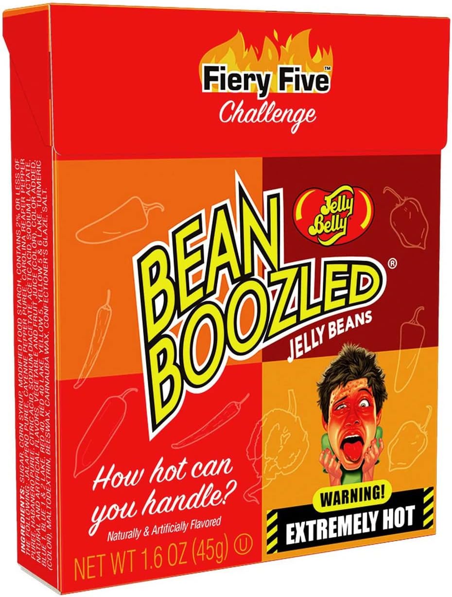 Amazon.com : Jelly Belly BeanBoozled Fiery Five Flip Top Box - 1.6 oz ...