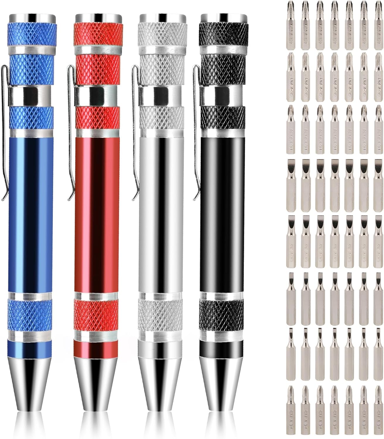4 Pack 8-in-1 Mini Screwdrivers Pen Magnetic Pocket Screwdriver Pen ...