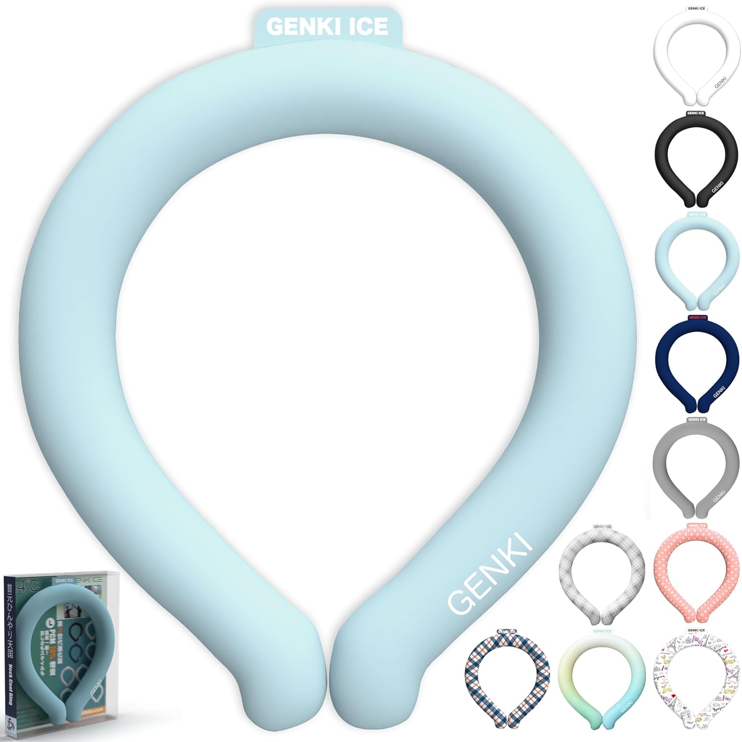 Amazon | Genki Labo 70%増量大進化! 24℃凍結 クールリング ネッククーラー クールネックリング PCM 首 冷却 首ひんやりグッズ 冷却グッズ 大人 子供 L M S ...