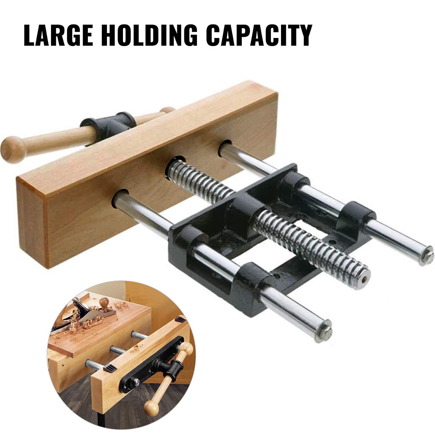 VEVOR Wood Vise 7 Inch Woodworking Vise, Heavy-Duty Steel and Cast Iron ...
