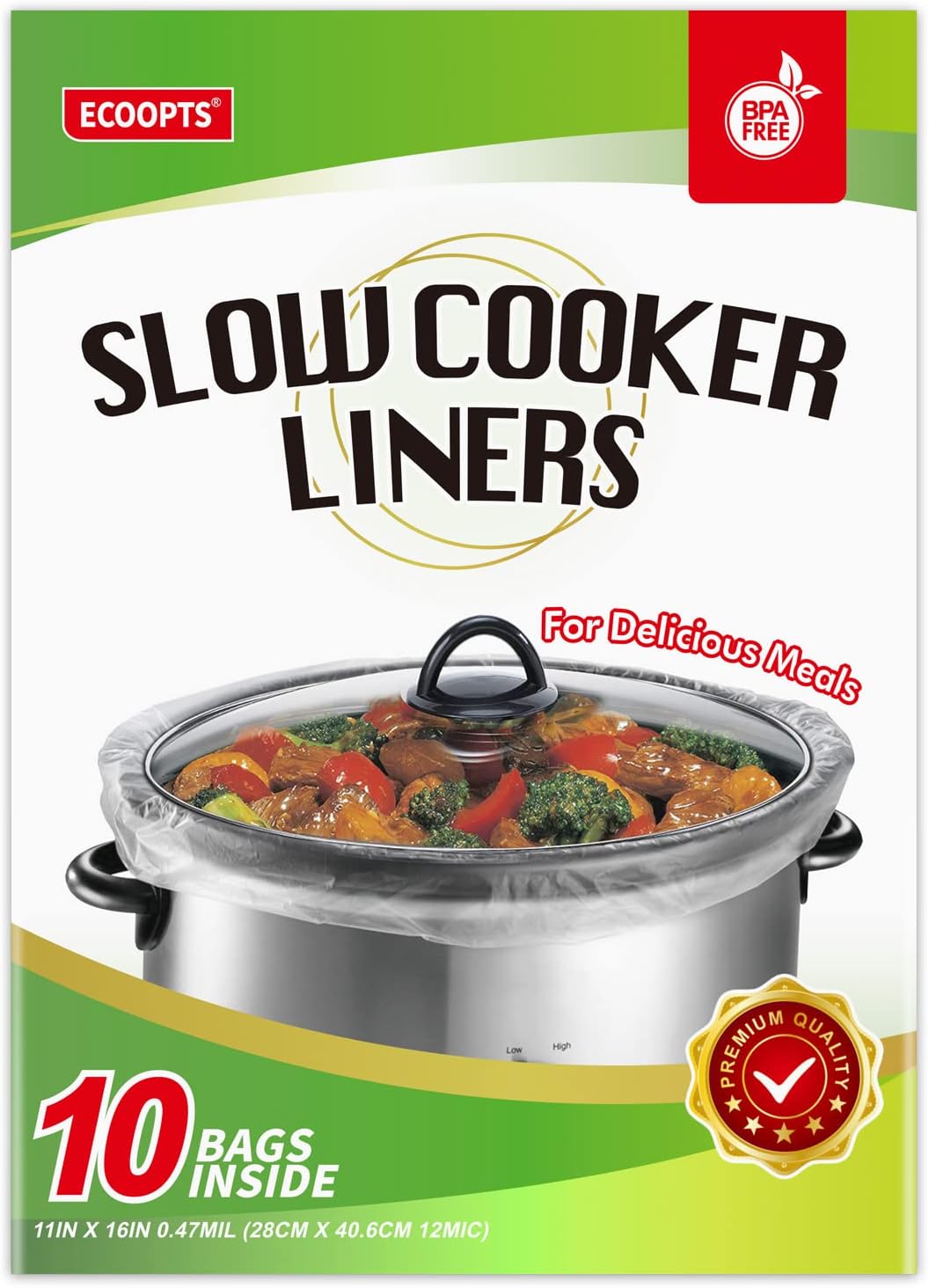 Amazon.com: ECOOPTS Slow Cooker Liners Disposable Cooking Bags Small ...