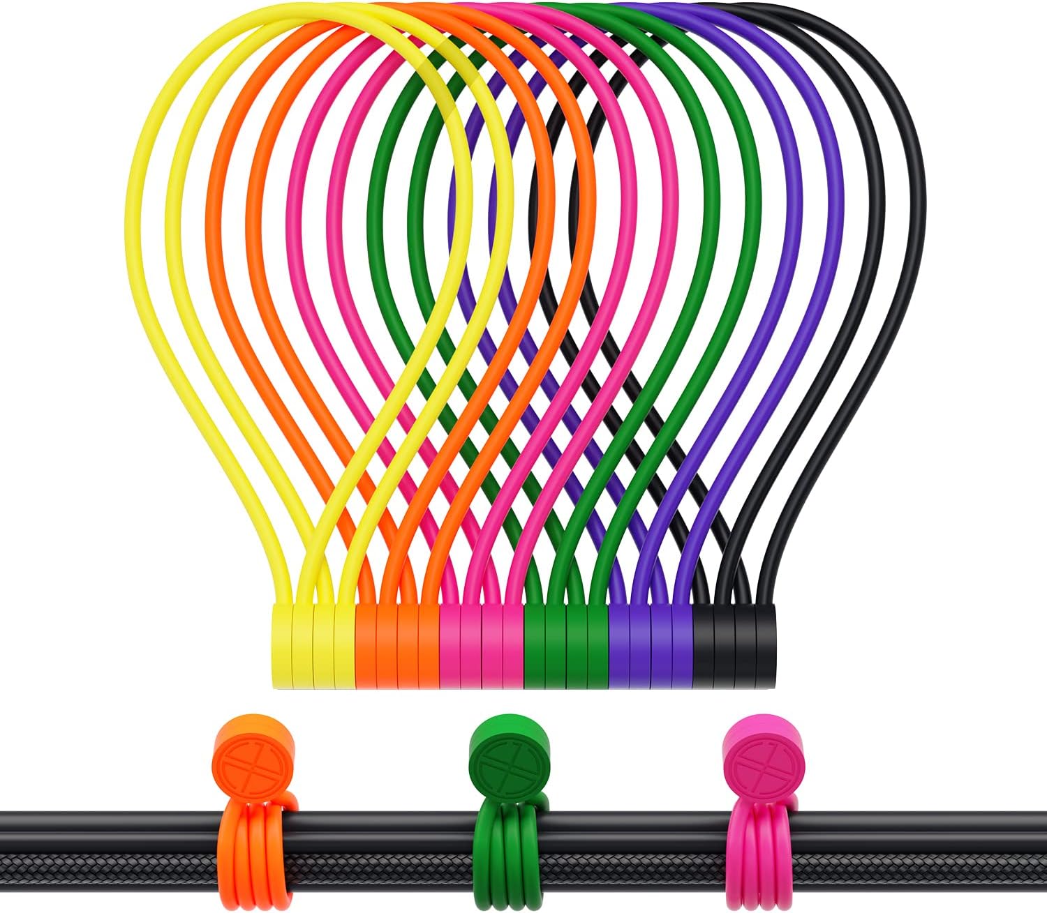 Amazon.com: 6 Pack Reusable Silicone Magnetic Cable Ties Twist Ties for ...