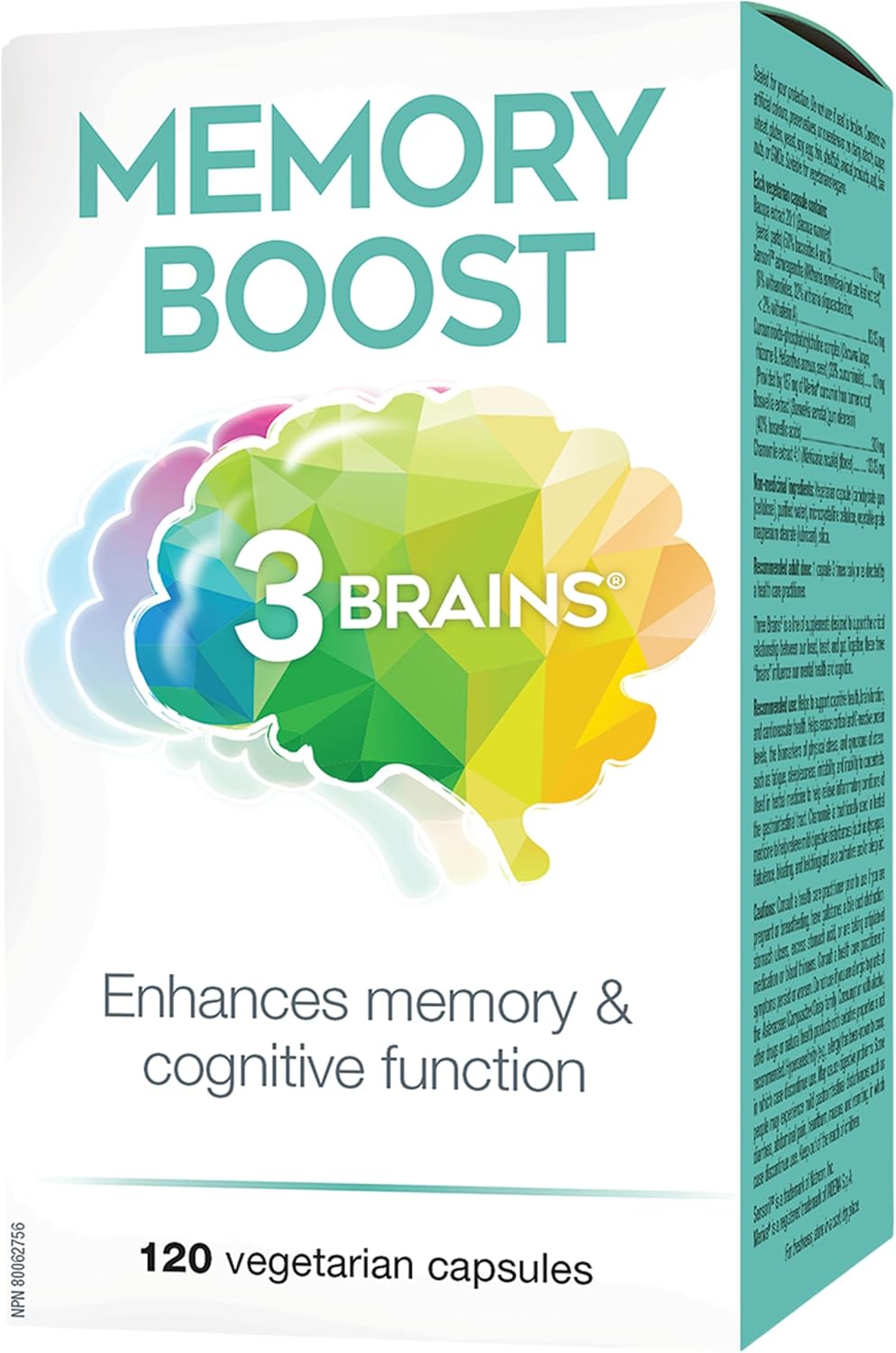 3 Brains Memory Boost, 120 Vegetarian Capsules, Enhances Memory ...