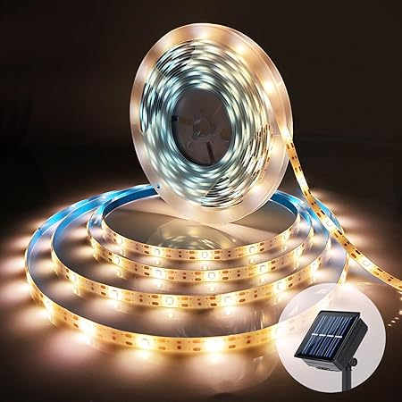 Amazon.com: Solar LED Strip Lights Outdoor Waterproof, Upgraded ...