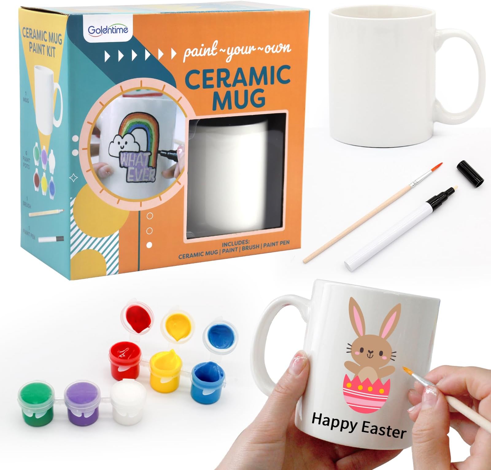 Amazon.com: Tticai 4 Sets Paintable Mugs Painted Mug Kits Ceramic Mug ...