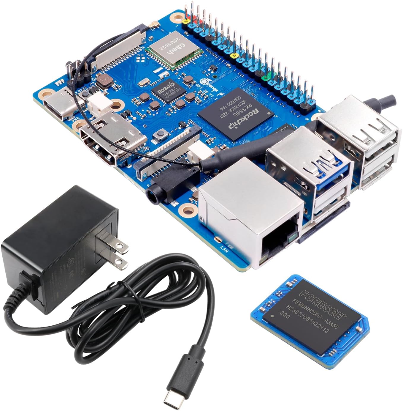 Amazon.com: Orange Pi 3B 2GB with 32GB eMMC Module Rockchip RK3566 Quad ...