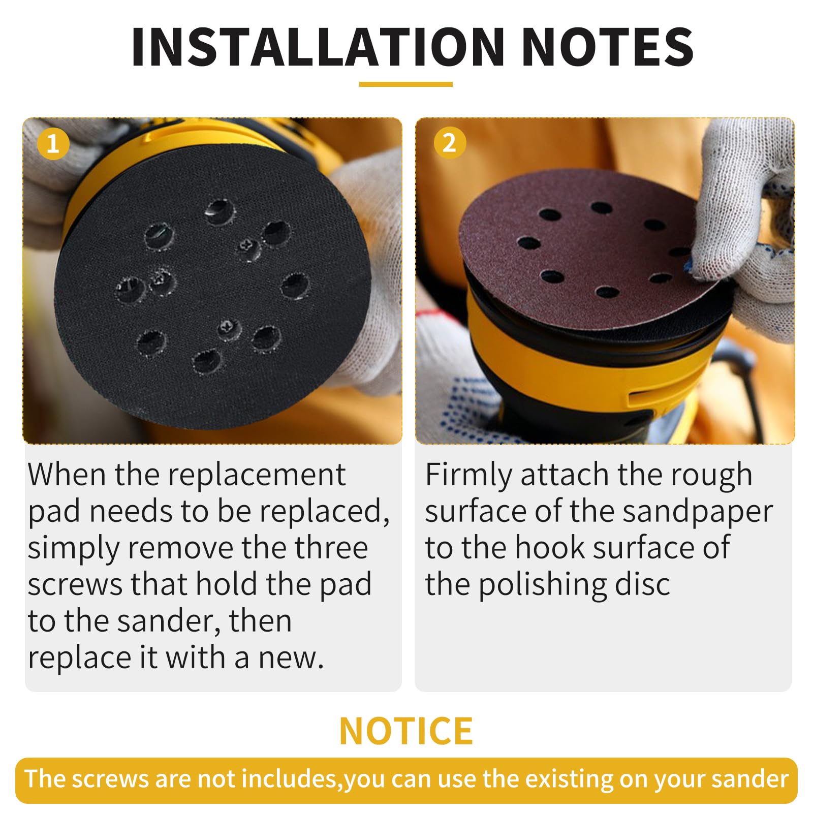 Snapklik.com : Gnellkoor Sander Pads Replacement For Dewalt, 3 Pack 5 ...