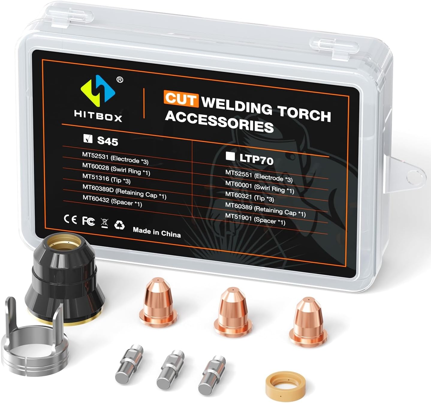 HITBOX S45 Plasma Cutter Accessory Kit, Suitable for Most Low-Frequency ...