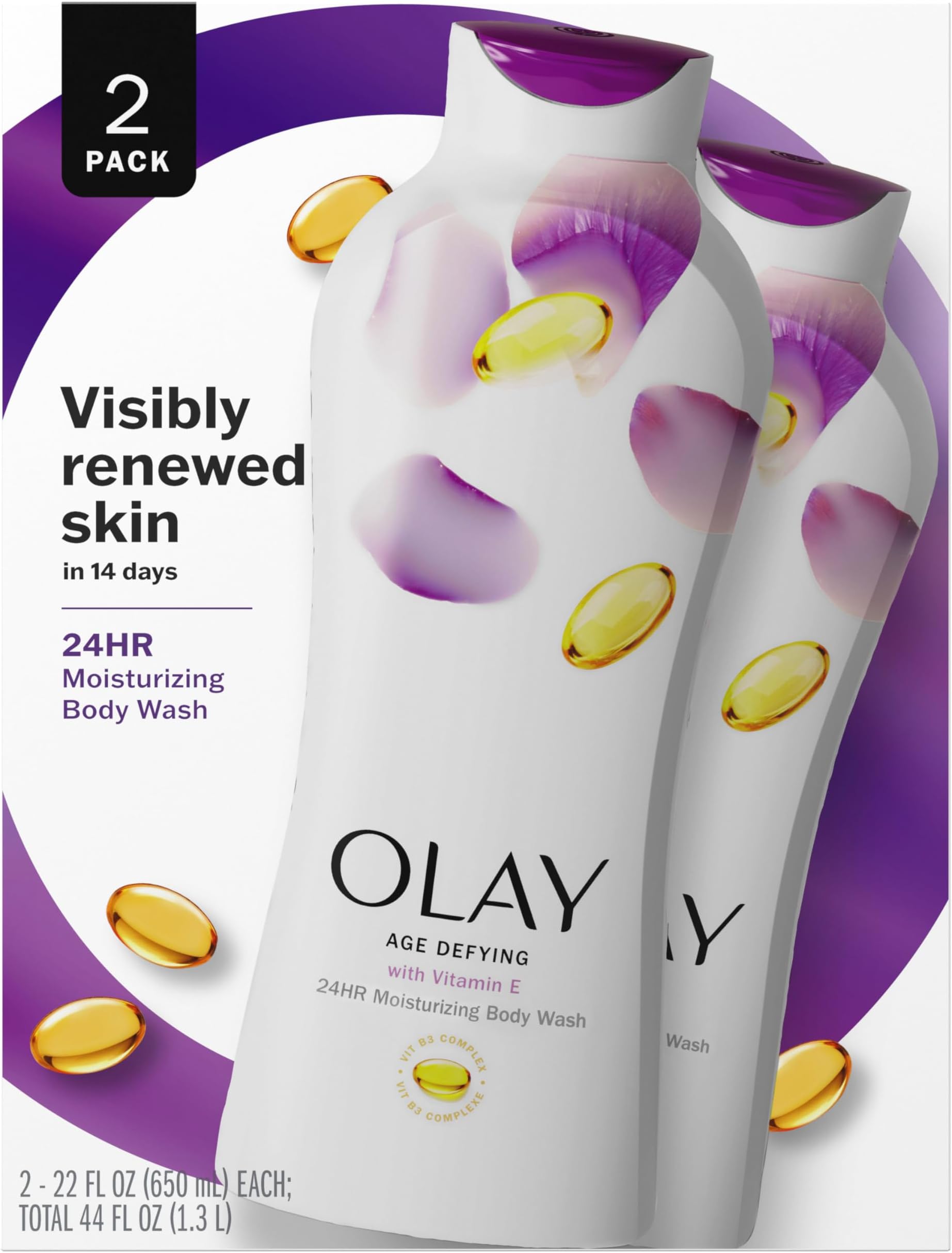 Amazon.com : Olay Body Wash Age Defying with Vitamin E & B3 Complex ...