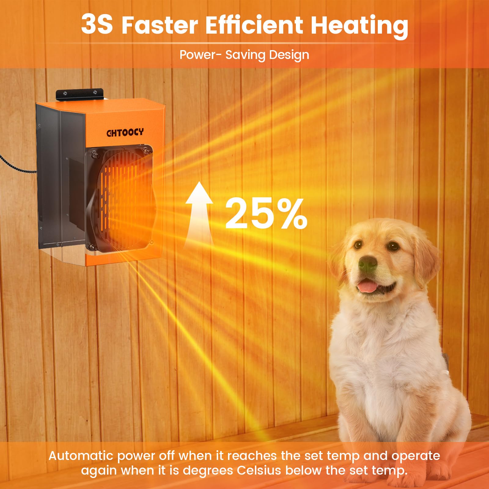 Snapklik.com : 500W Dog House Heater W Thermostat, Adjustable Temp ...