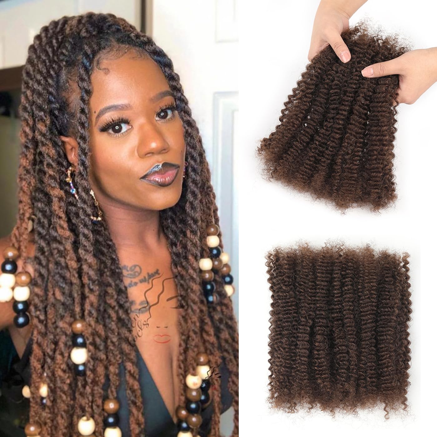Snapklik.com : Afro Kinky Curly Human Hair Bulk For Permanent Micro ...