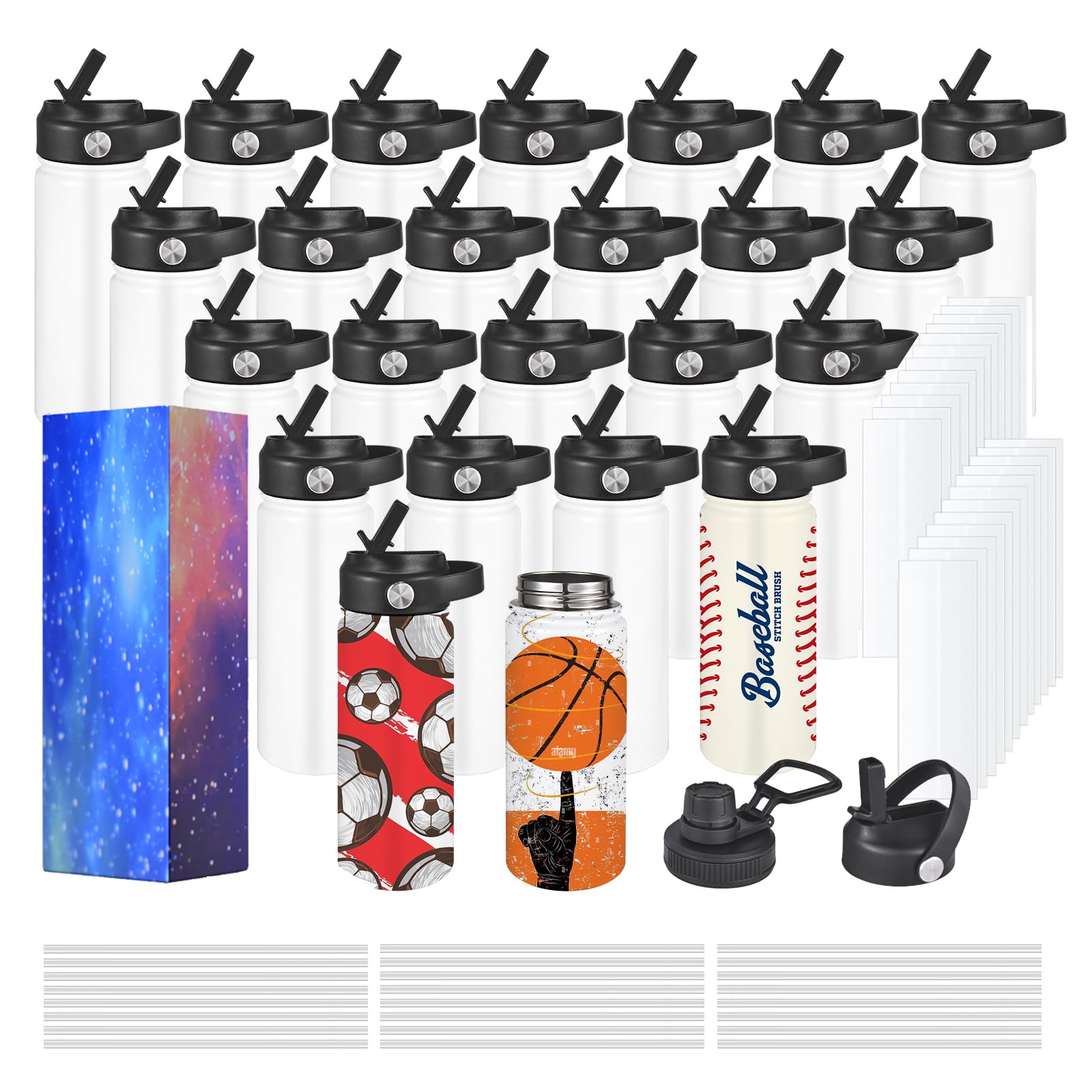 Amazon.com: ColorSub 20 oz Sublimation Water Bottle Blanks, Double Wall ...