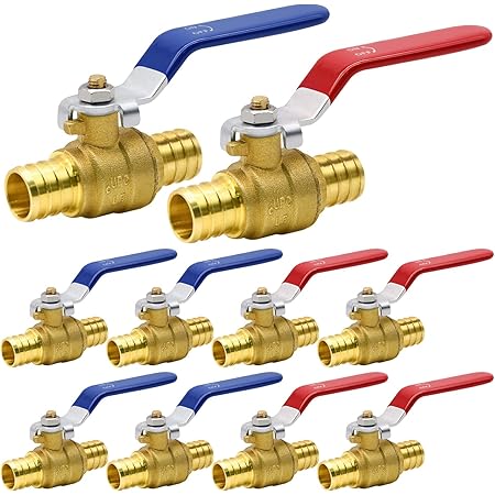 Amazon.com: Hourleey 10 Pieces 3/4 Inch Pex Brass Full Port Shut Off ...