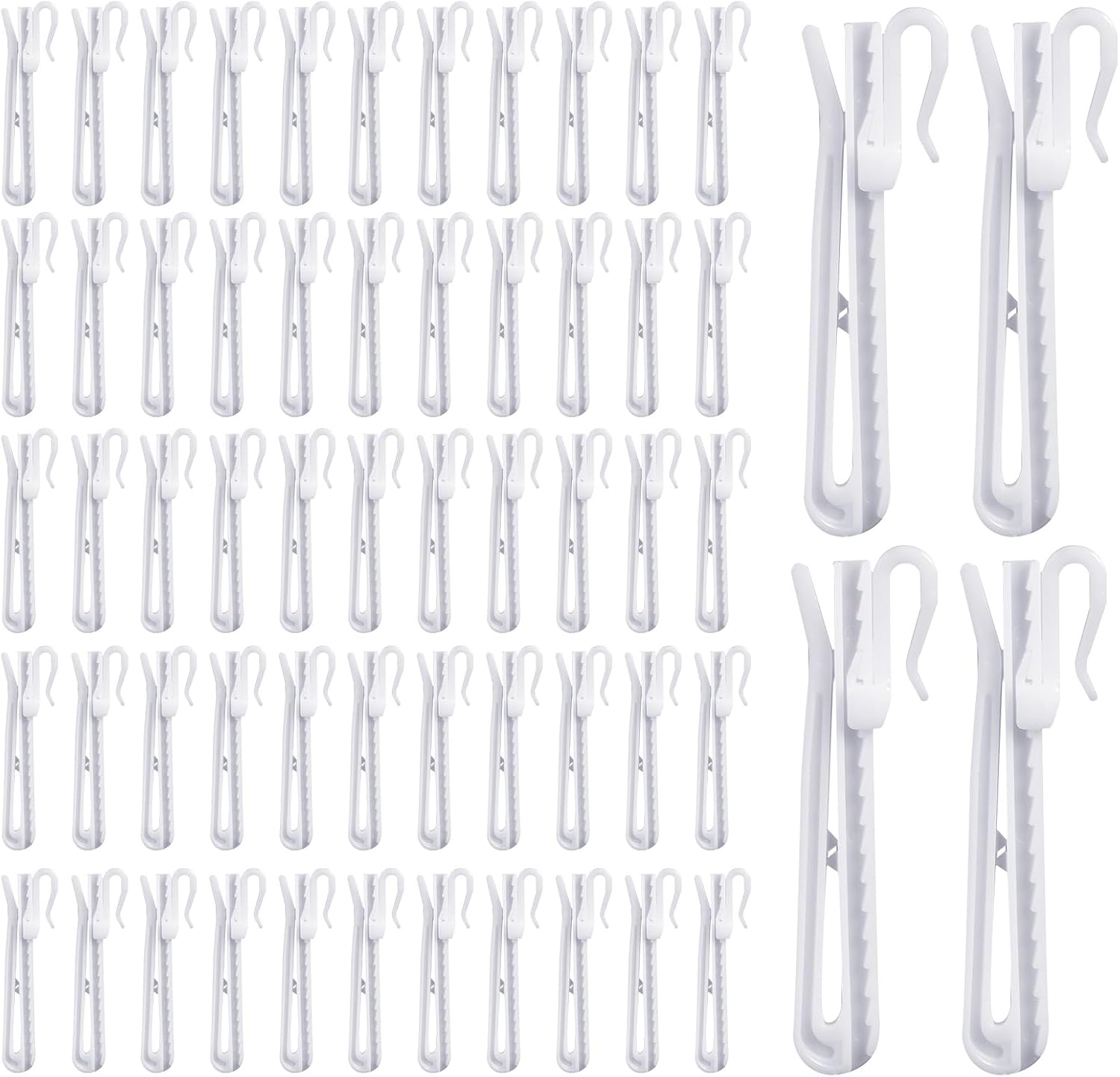 Amazon.com: 60pcs Pinch Pleat Curtain Hooks Plastic Adjustable Curtain ...