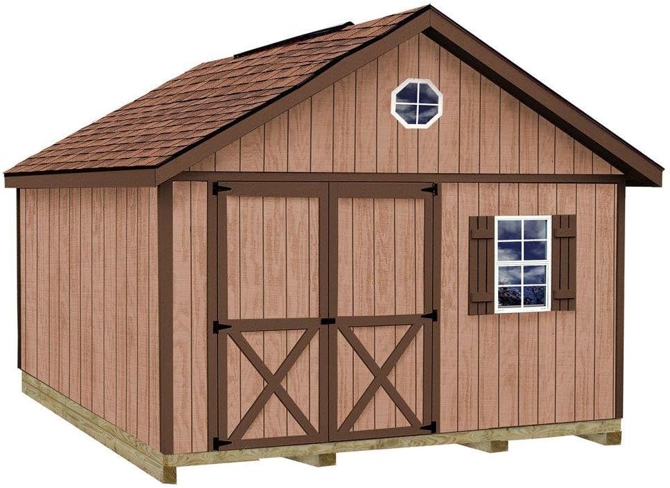 Amazon.com : Best Barns Brandon 12 ft. x 16 ft. Wood Shed Kit with ...