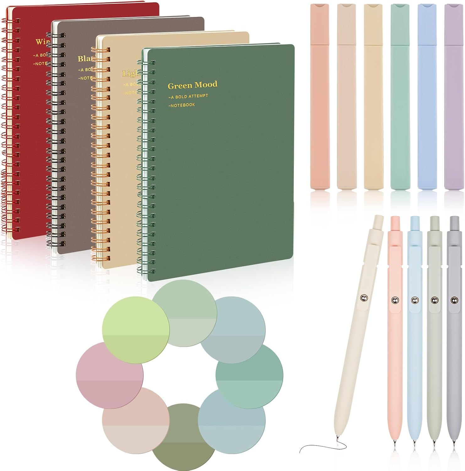 Amazon.com : IDEWEI Aesthetic Spiral Notebook Journal for Women-A5 Cute ...