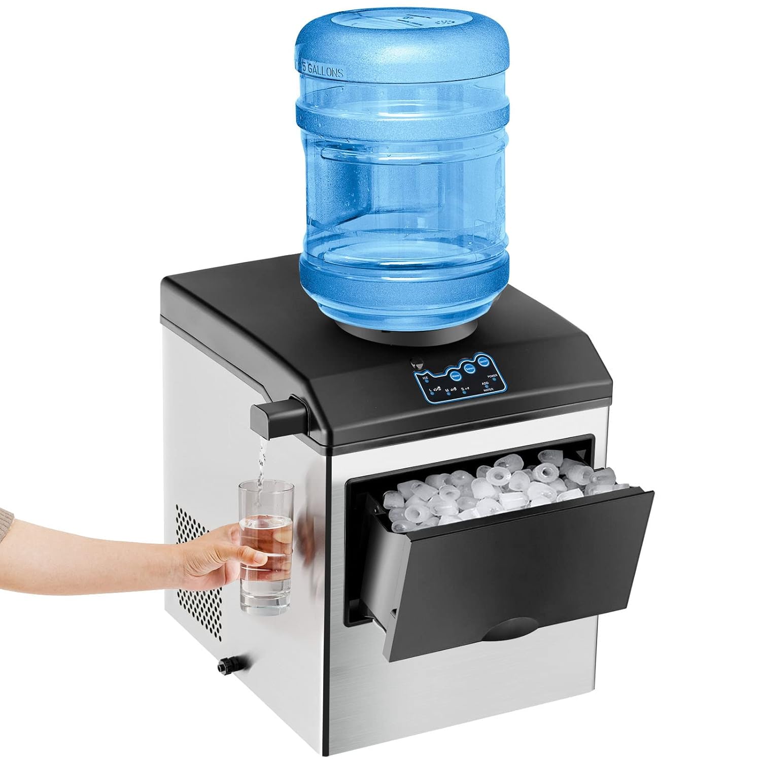 Amazon.com: PETSITE 2-in-1 Ice Maker Water Dispenser Countertop ...