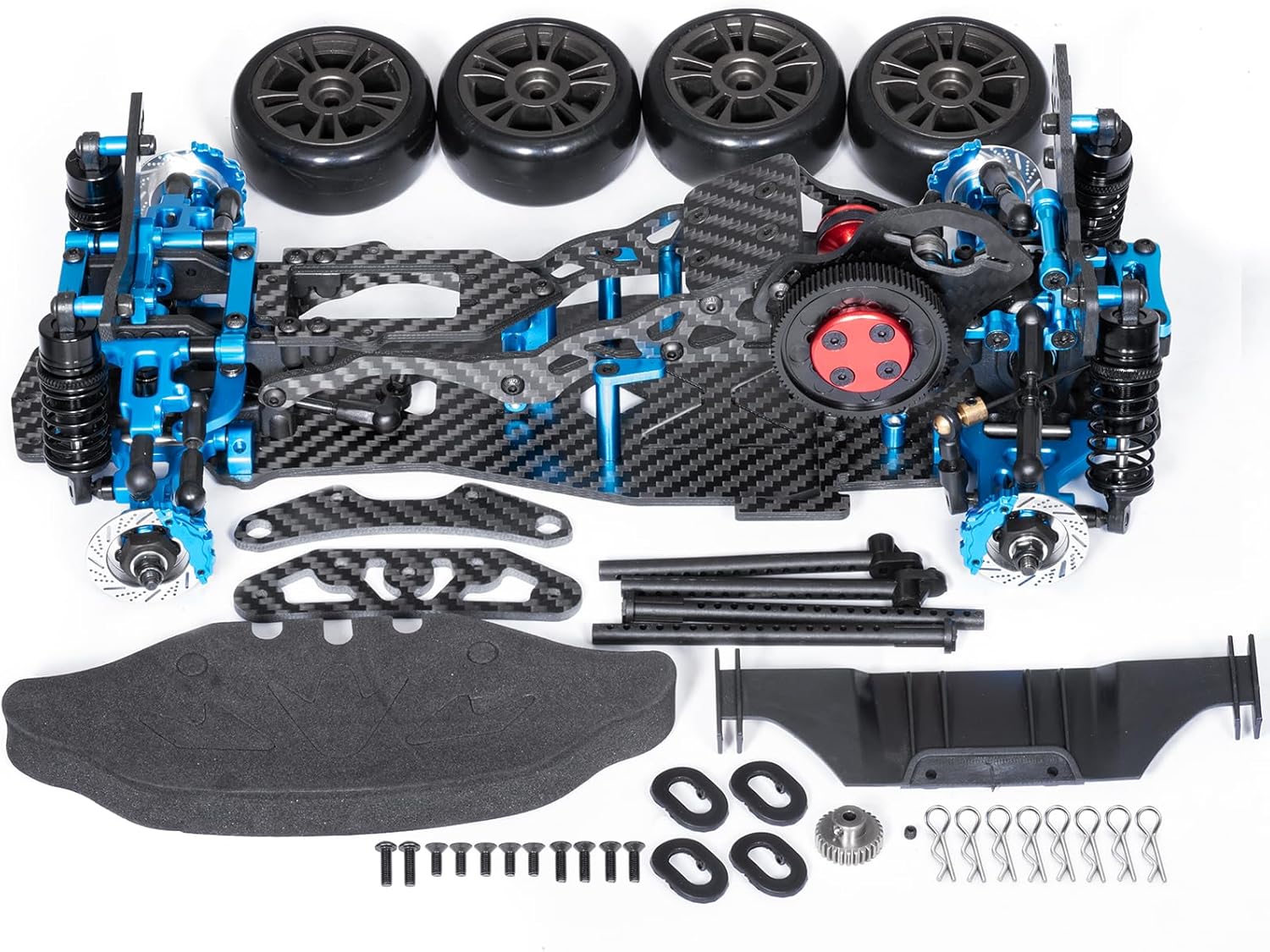 Amazon.com: JGGZONE Metal Alloy & Carbon Fiber 1/10 RC Chassis Frame ...