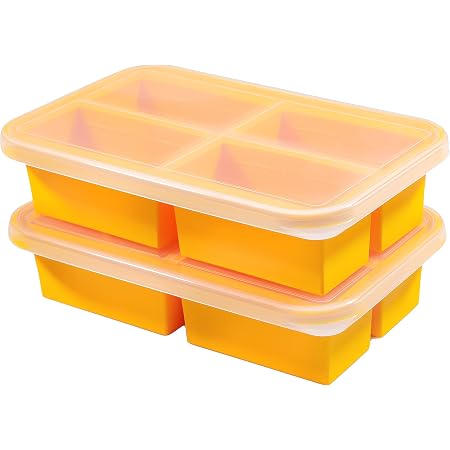 Amazon.com: Walfos 1-Cup Silicone Freezer Molds with Lid, 4 Packs Soup ...