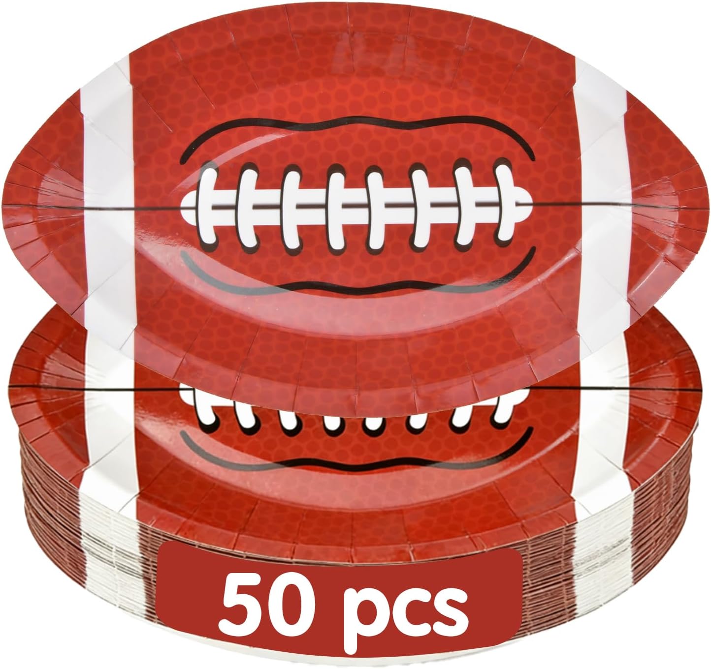 Amazon.com: Abitoncc 50 Pcs Football Oval Plates for Football Party ...