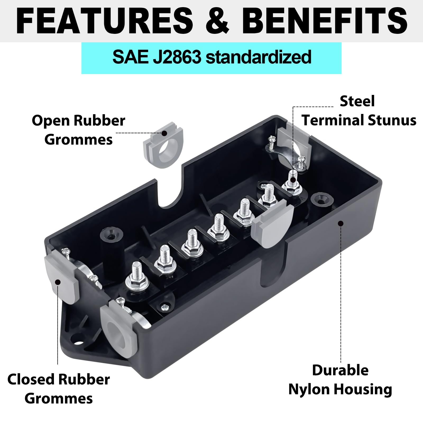 Snapklik.com : 7 Way Trailer Junction Box Heavy Duty 7 Pin Trailer ...