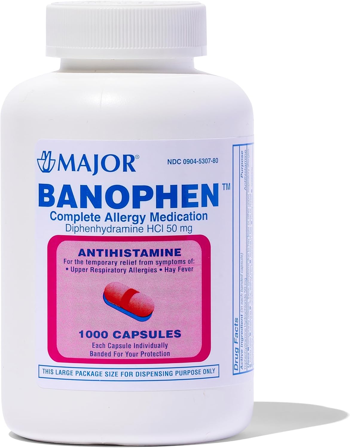 Amazon.com: Major Banophen Diphenhydramine HCI 50 mg Capsules ...