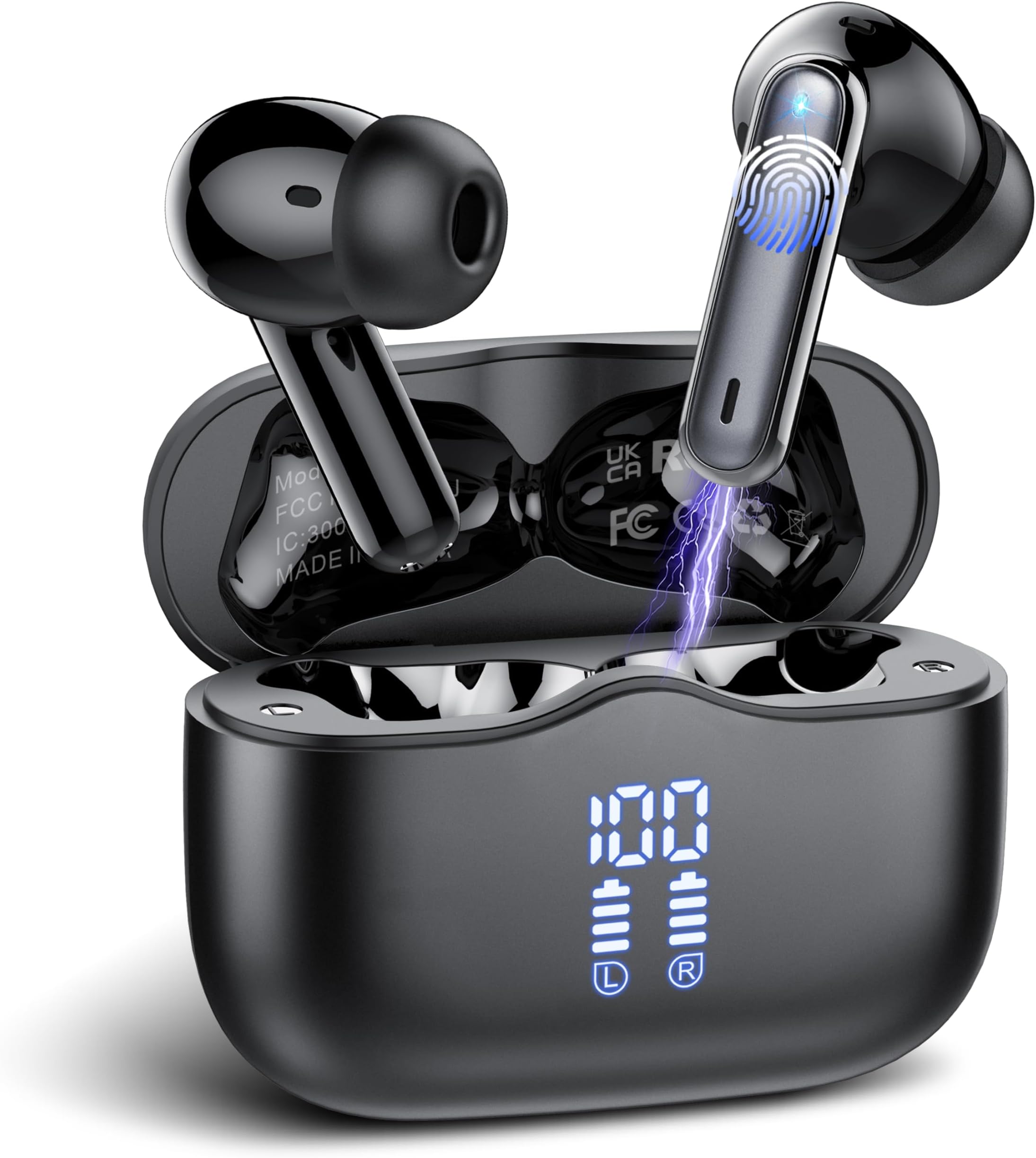 Wireless Earbuds, Bluetooth Headphones 5.4 HiFi Stereo, 40 Hrs Wireless ...