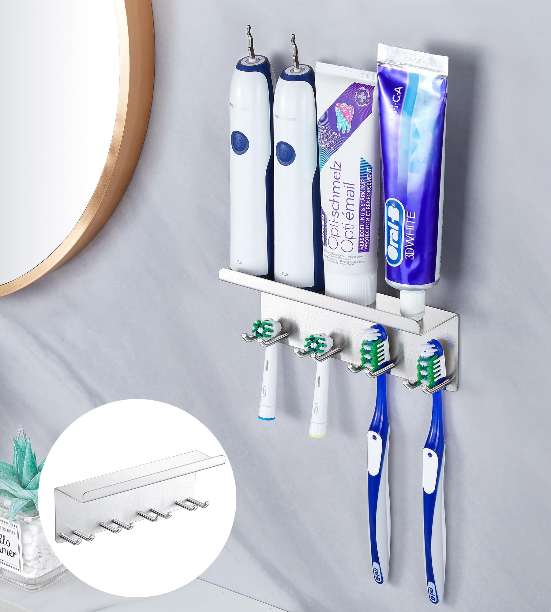 Amazon.com: XILIMEN Toothbrush Holders, Wall Mount Toothbrush Holder ...