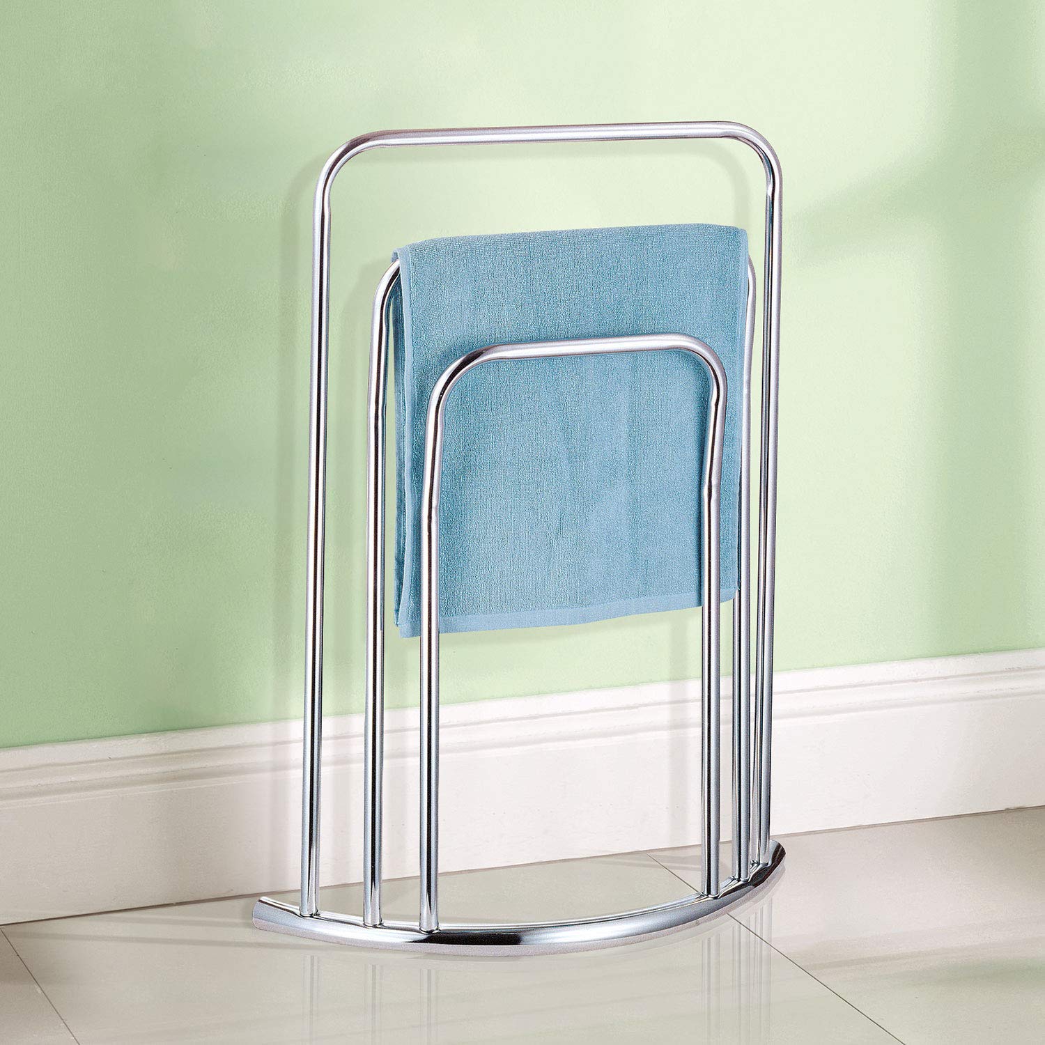Greenfields Free Standing Chrome 3 Bar Towel Rail Rack Holder - Save ...