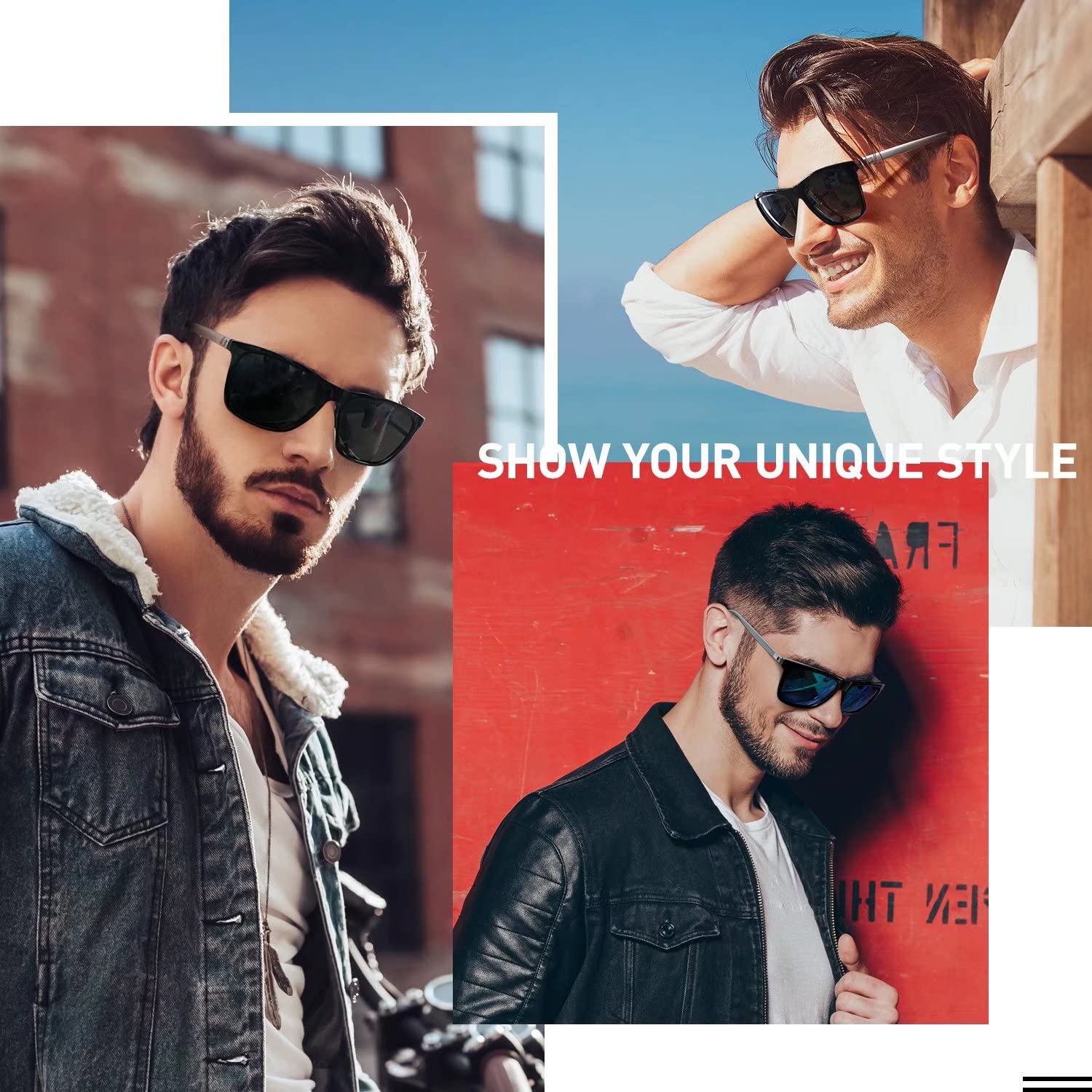 Snapklik.com : Mens Sunglasses Polarized Aluminum Driving Rectangular ...