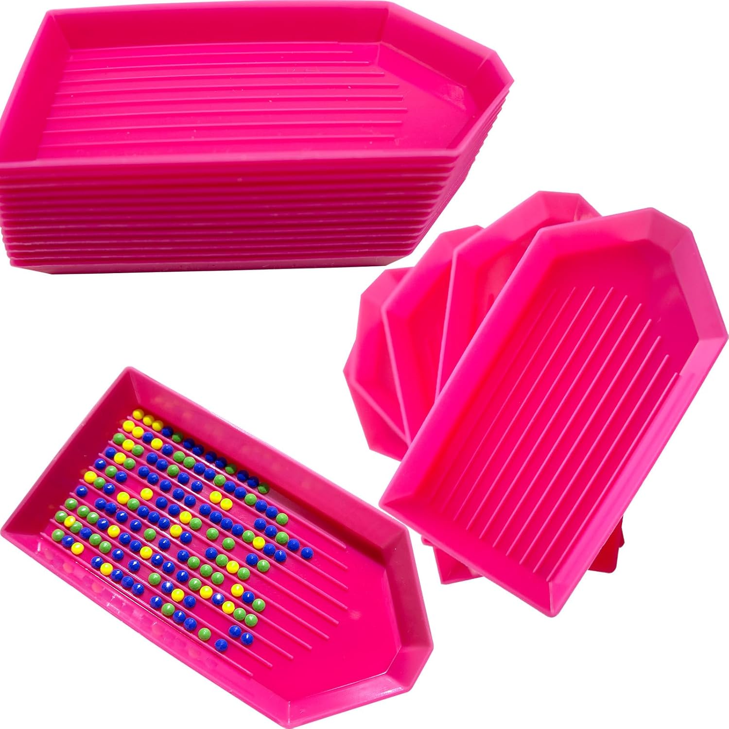 Amazon.com: 20PCS Rose Red Plastic Diamond Painting Trays,3.5inches x 1 ...