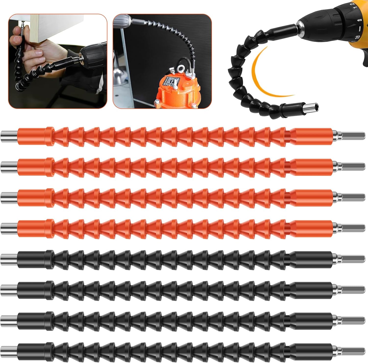 8Pcs Superbit, 11.6 inch Superbit Screwdriver Flexible, Flexible Drill Bit Extension, Flexible ...