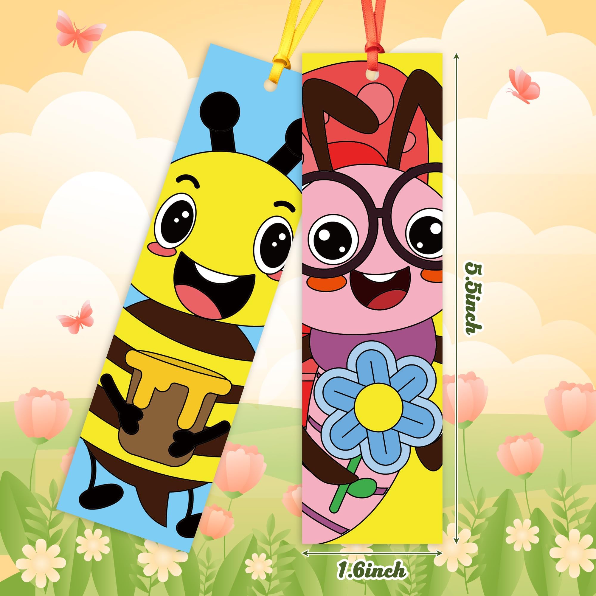 Snapklik.com : Spring DIY Coloring Bookmarks - 75Pcs Hello Spring Color ...