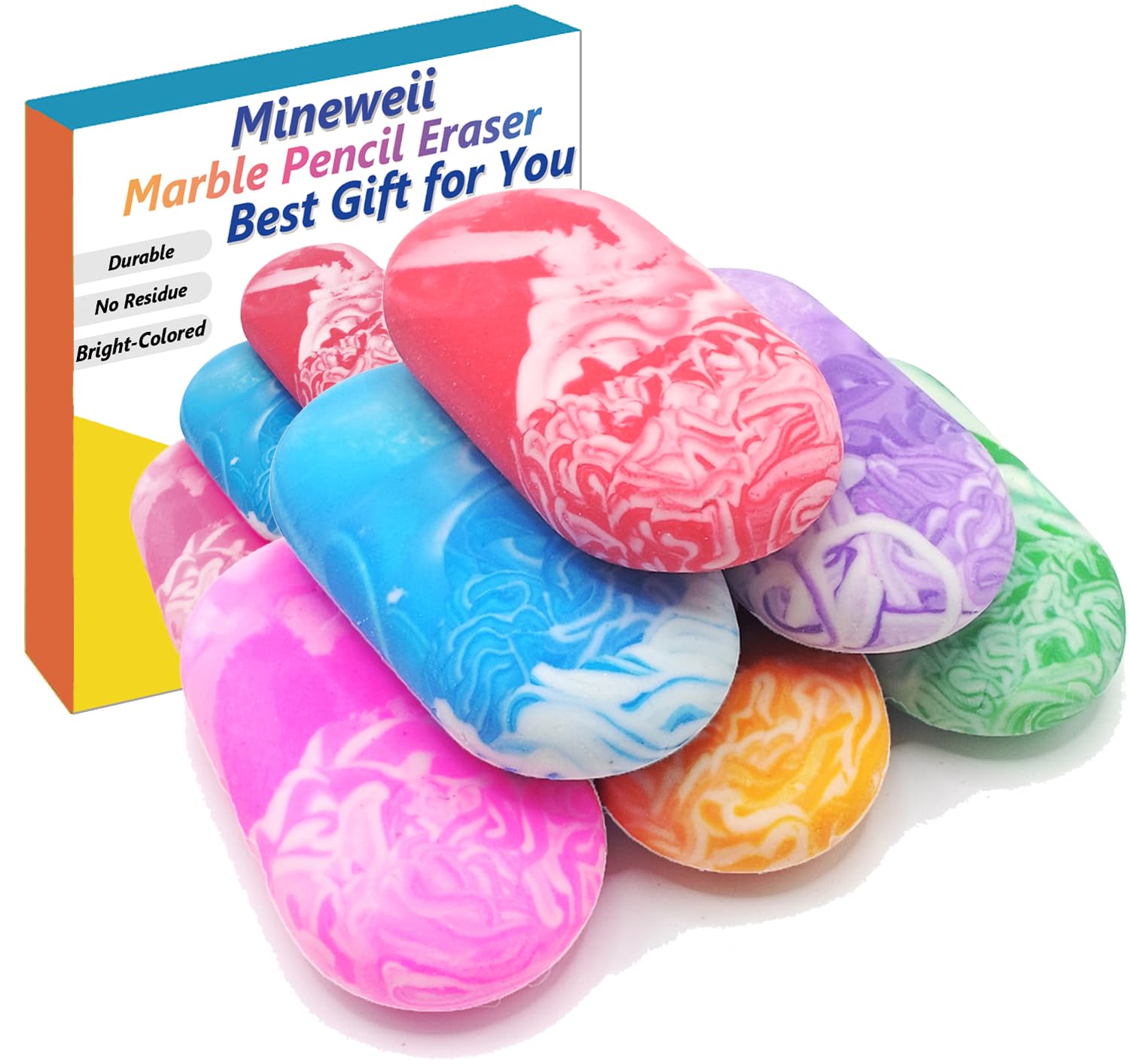 Amazon.com : Marble Pencil Eraser,6 Pack Marble Erasers for Pencils ...