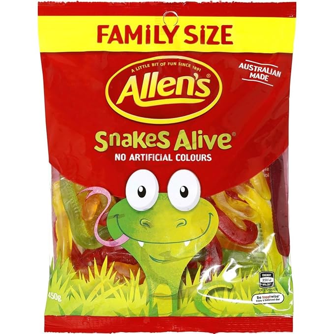 Amazon.com : Allen's Snakes Alive 460g Family Size (Made in Australia ...