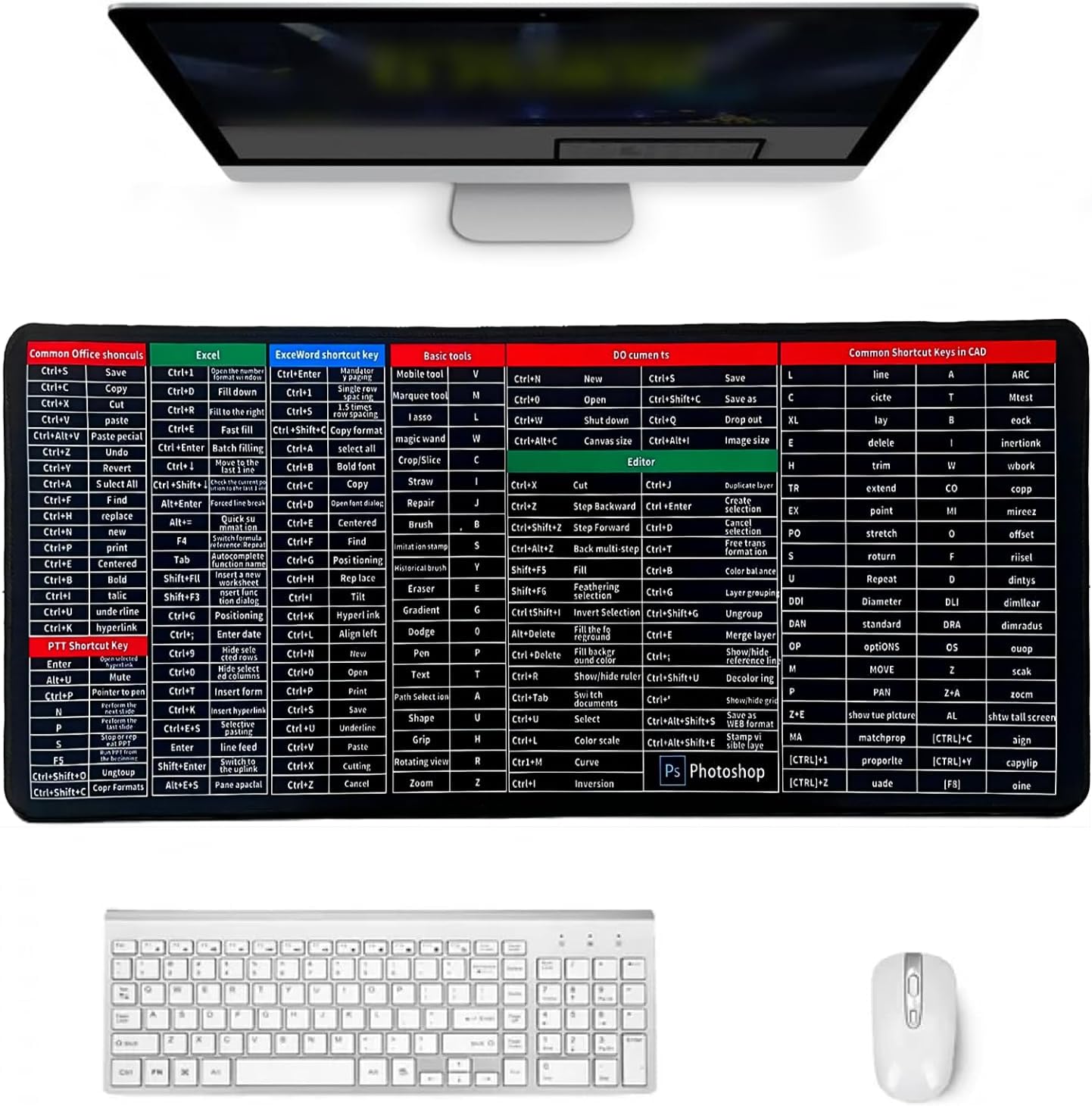 Amazon.com : Quick Key Super Large Anti-Slip Keyboard Pad - with Office ...