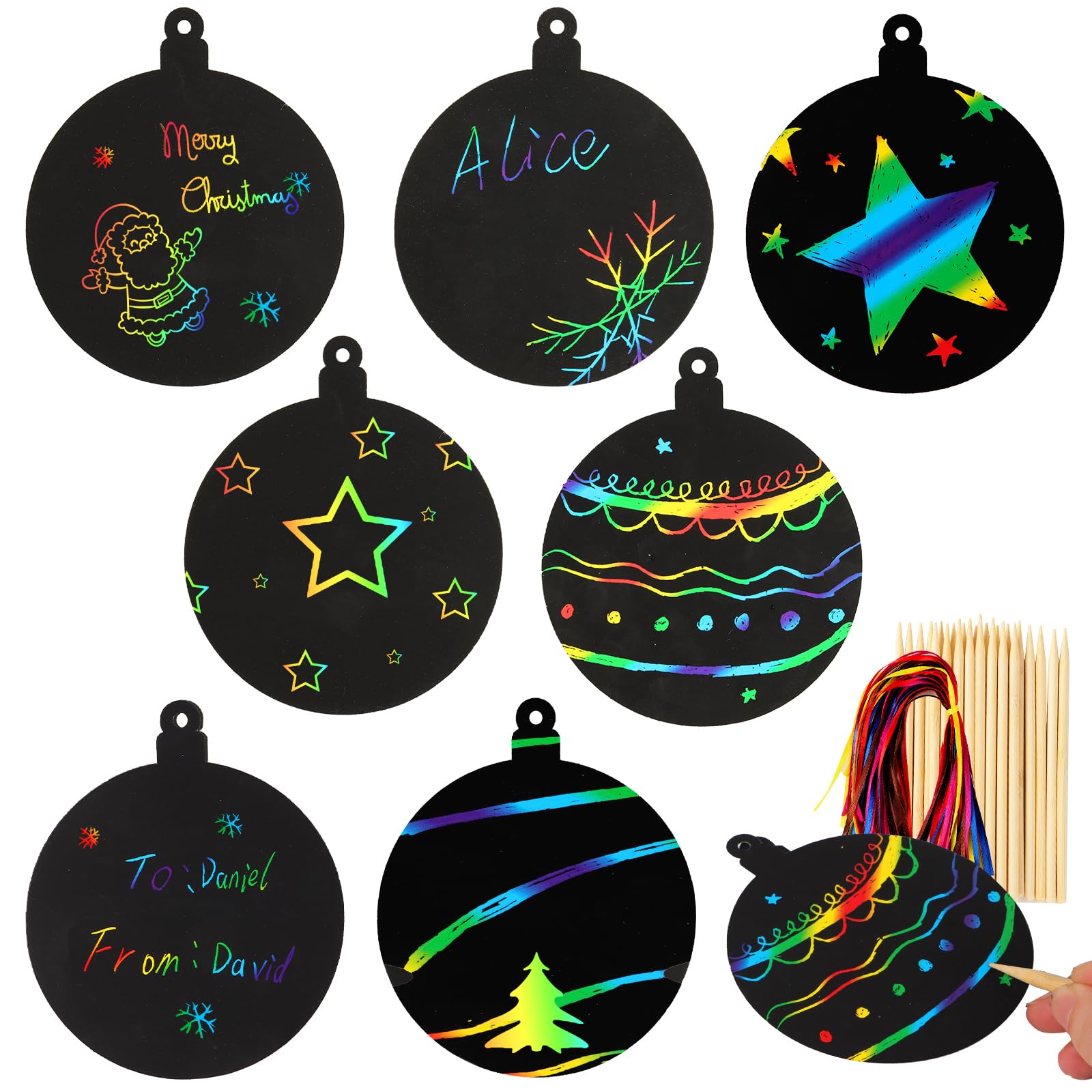 24pcs Christmas Scratch Art for Kids Christmas Crafts for Kids ...