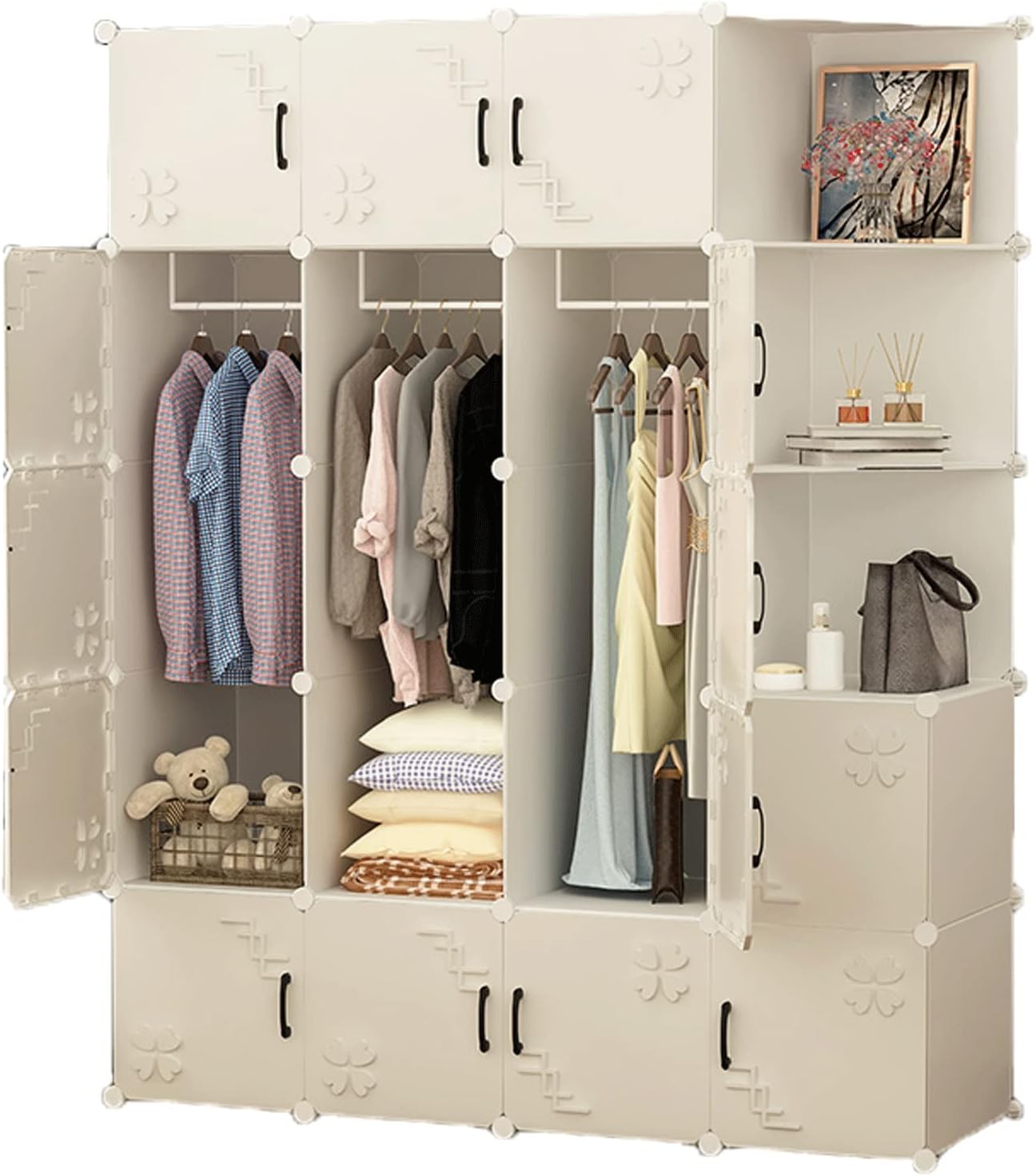 Amazon.com: TOMYEUS Plastic Wardrobe Portable Closet Wardrobe Cube ...