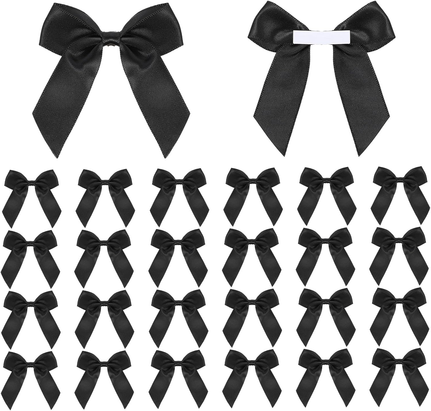 Amazon.com: Black Bow Satin Ribbon Decor, 50 Pcs Black Bows 2" Self ...