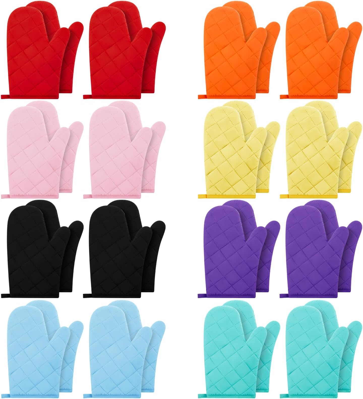 Amazon.com: Dandat 16 Pairs Oven Mitts Heat Resistant Kitchen Oven ...